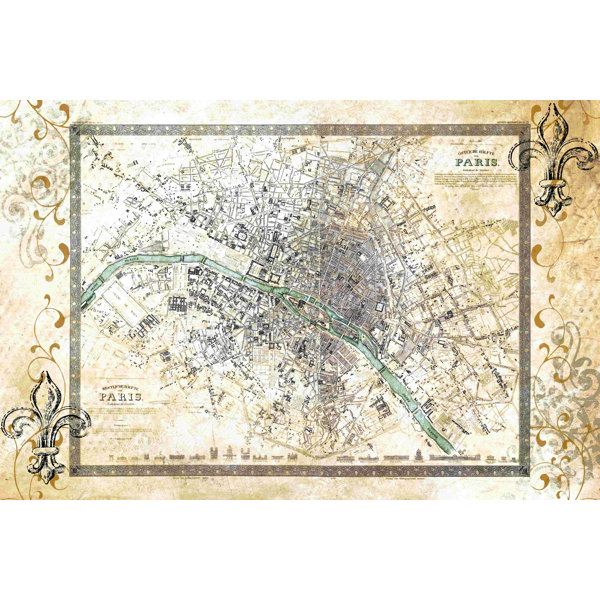 Breakwater Bay " Parisian Map Decorative " | Wayfair